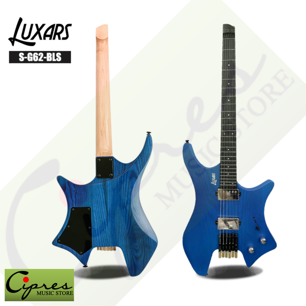 Luxars S-G62 Blue Headless Electric Guitar | Shopee Philippines