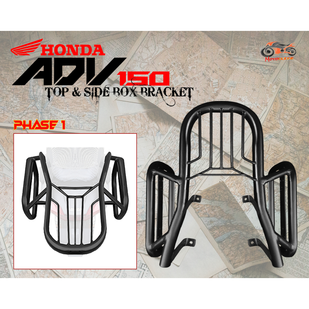 HONDA ADV 150 - HEAVY DUTY TOP & SIDE BOX BRACKET ( POWDER COAT ...