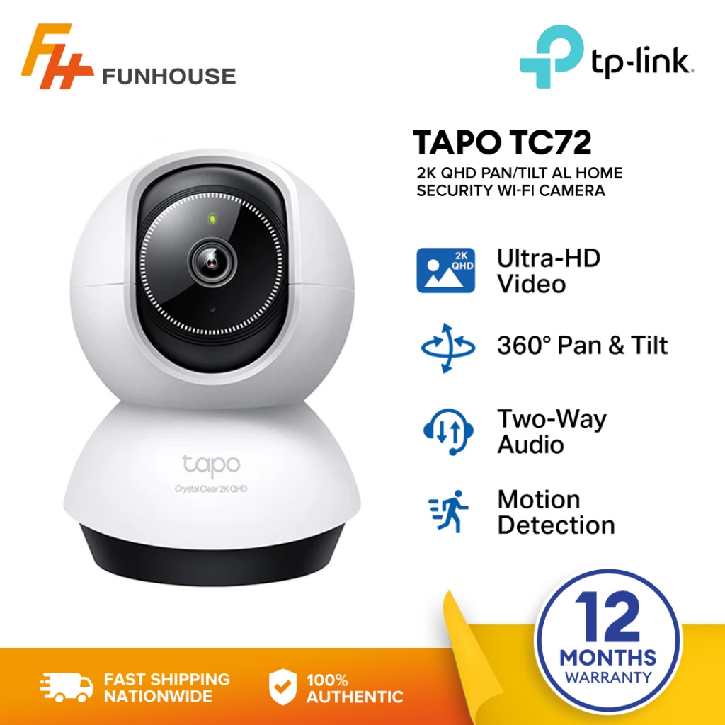 Funhouse | TP-Link Tapo TC72 Pan/Tilt 2K 4MP 360° Home Security Indoor ...