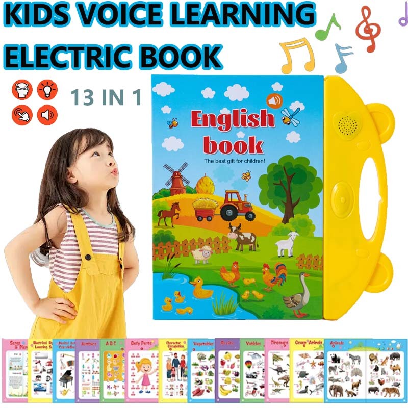 Learning Books With Sounds Kid Voice Learning Electric Book 13IN1 B ...