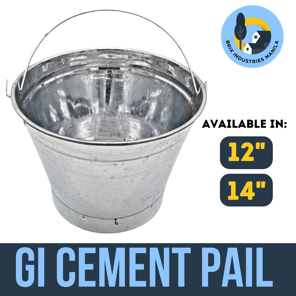 GI Cement Pail 12" or 14" For Construction Galvanized Iron Timba ...
