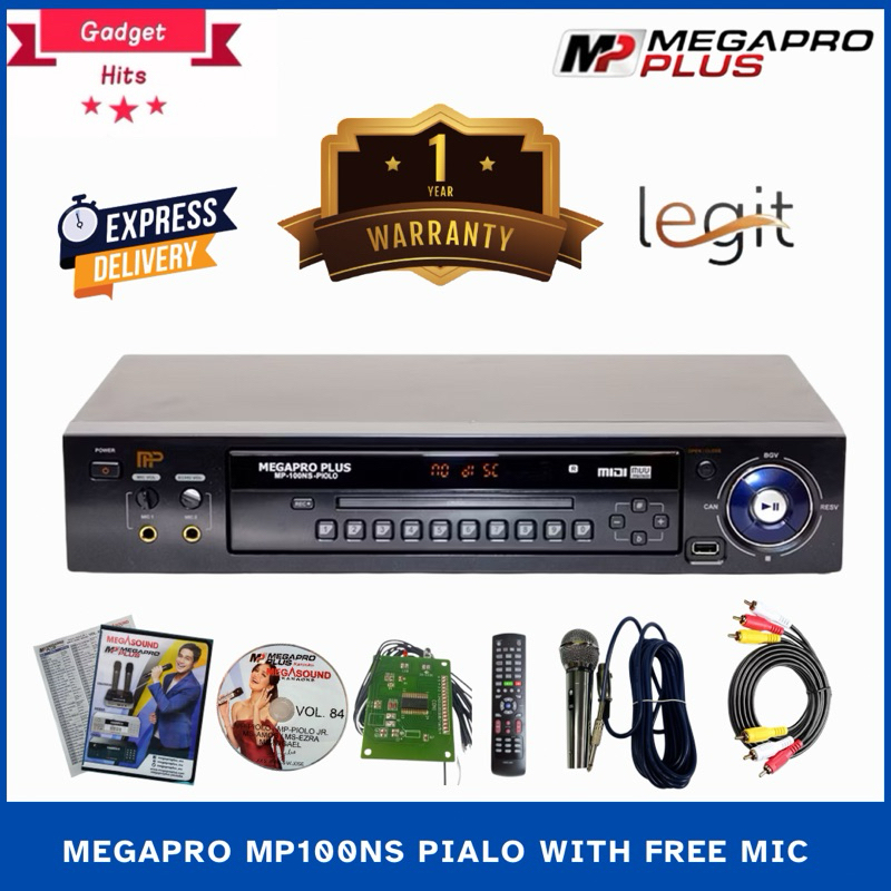 Megapro Plus MP100NS PIOLO DVD Karaoke Player With Volume 84 CD and Free High-End Microphone ...