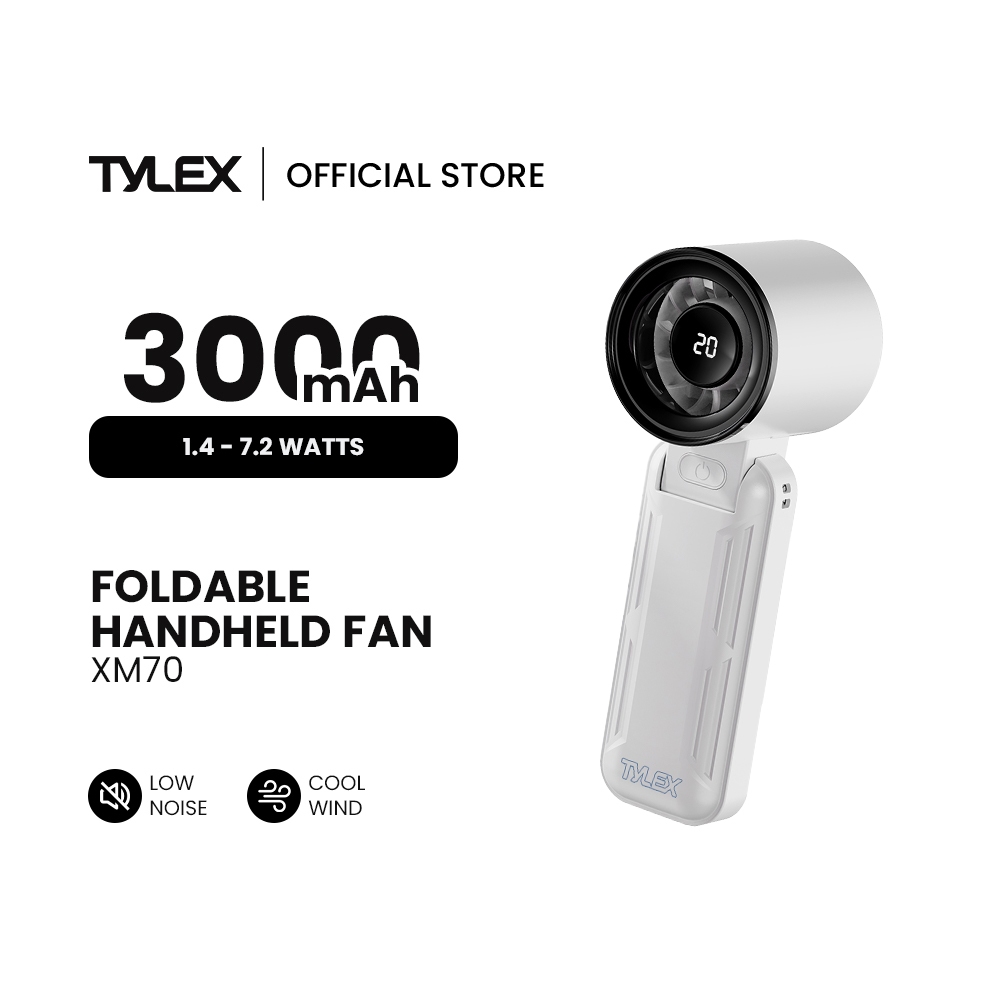 Tylex XM70 Handheld Foldable Turbo Fan 3000mAh 7.2w 3hrs Usage | Shopee ...