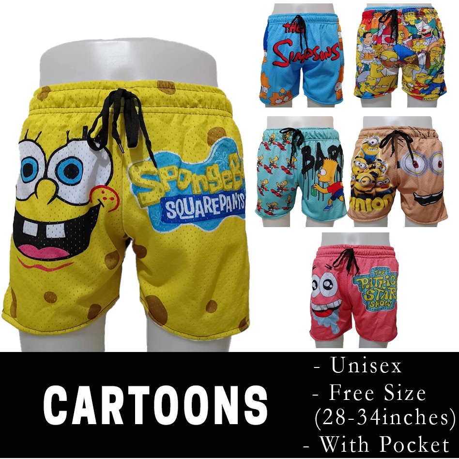 Subli Mesh Shorts - Cartoons ( Above The Knee/ 2 pockets/ Free Size ...