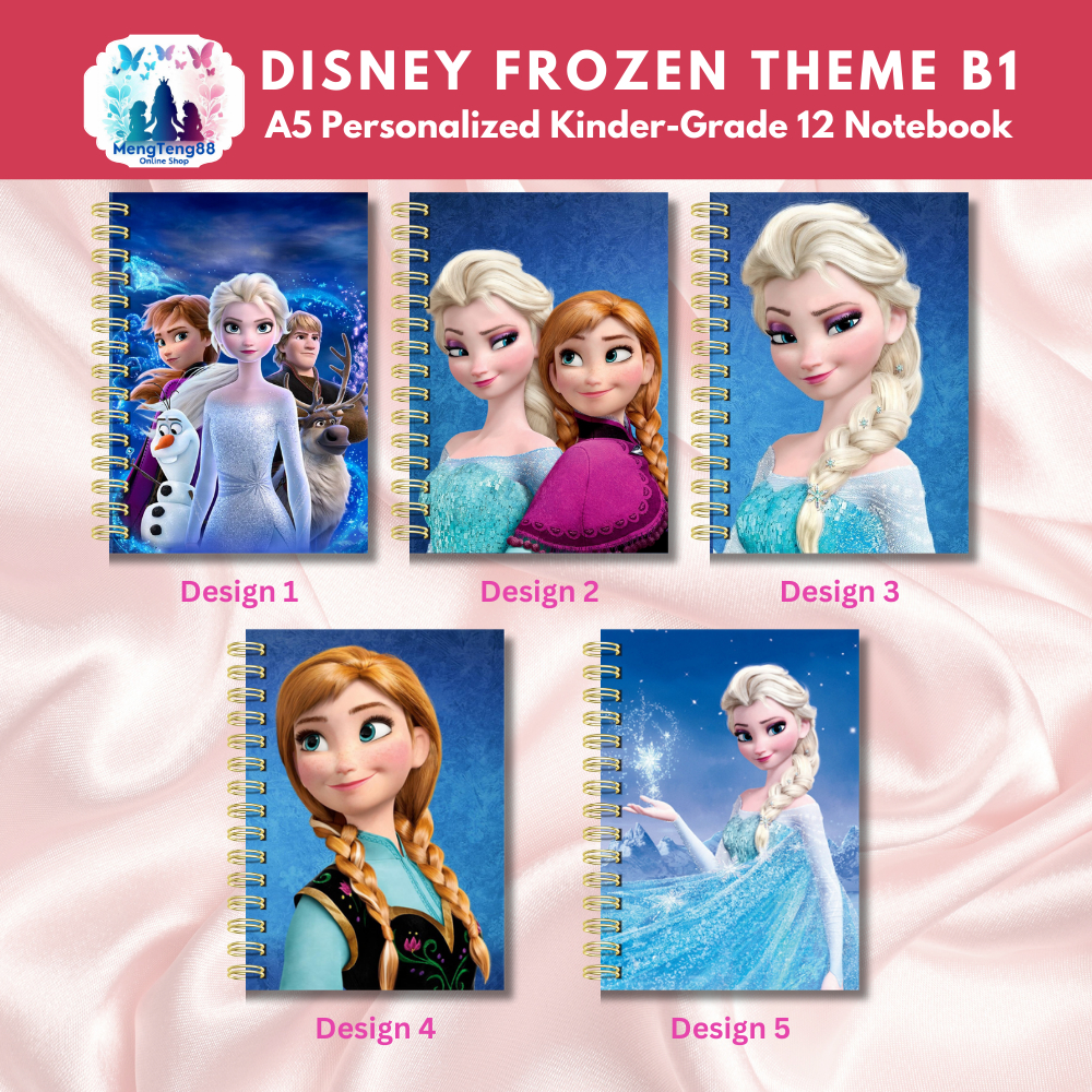 Disney Frozen Theme B1 Personalized Notebook Kinder-Grade 12 A5 (14cm x ...
