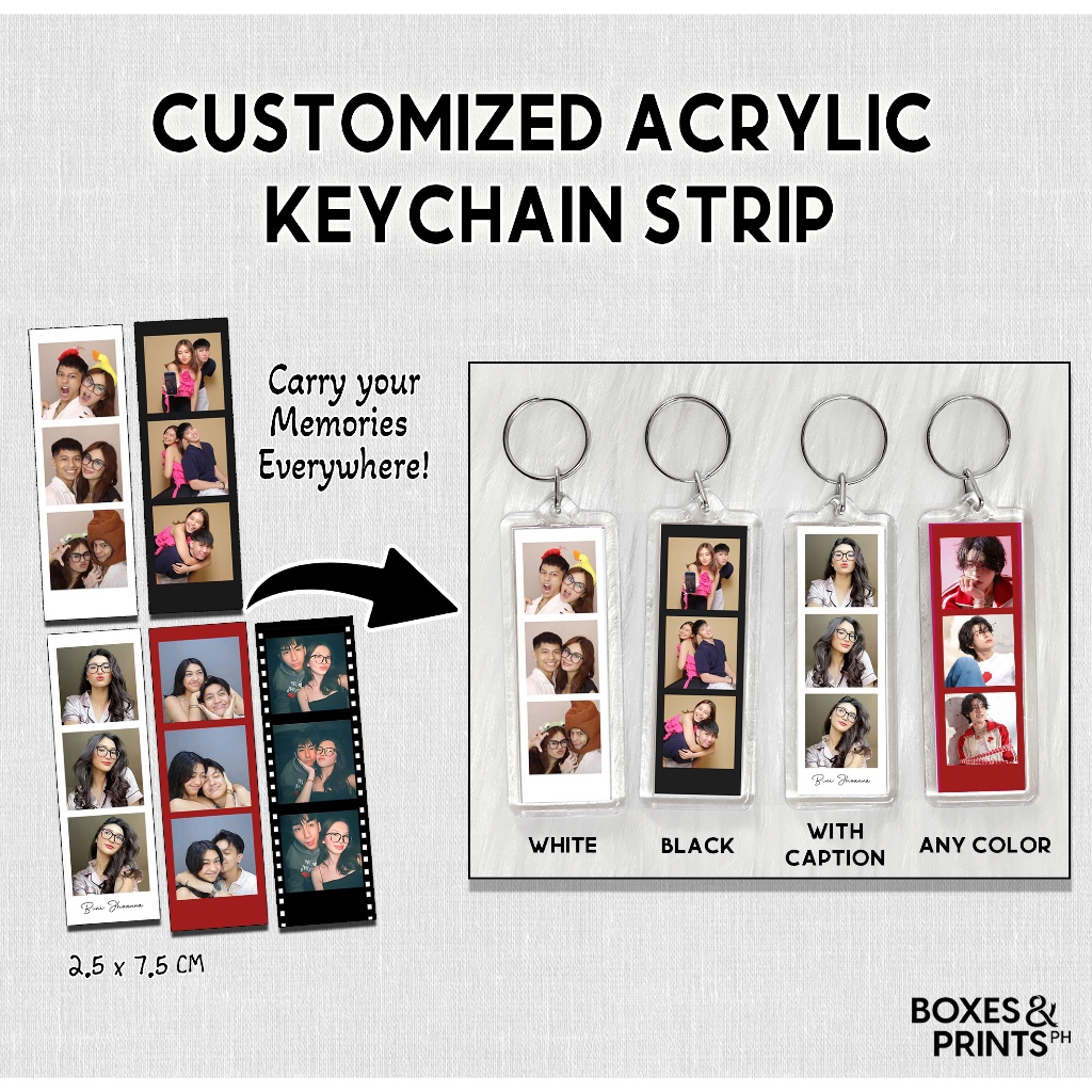 MINI PHOTOSTRIP KEYCHAIN | CUSTOMIZED ACRYLIC KEYCHAIN STRIP | Shopee ...