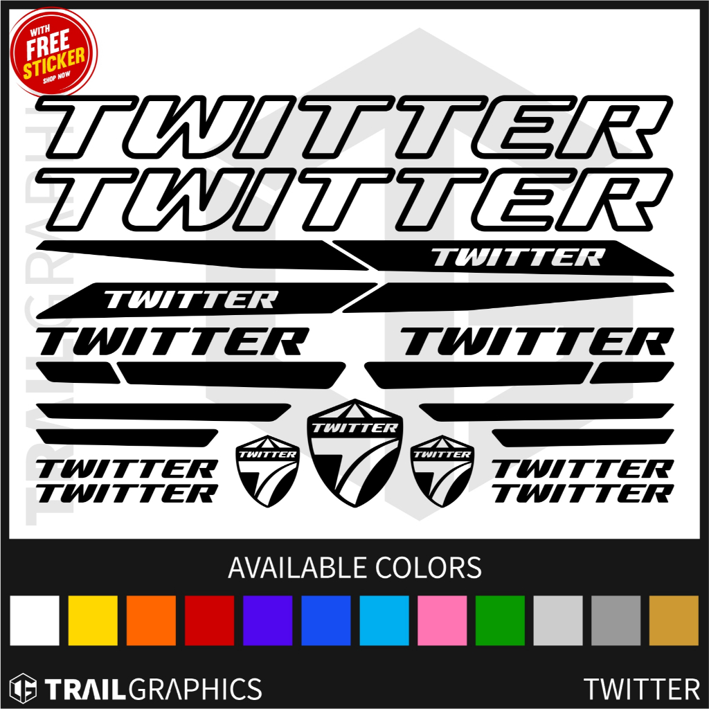 TWITTER Outline Frame Vinyl Sticker Decal for Mountain Bike Road Bike Fixie | Shopee Philippines