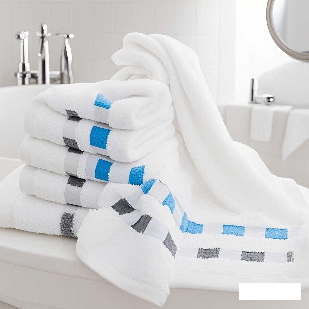 CHINEE 12 in 1 Cotton White Towel With Box Designs Face towel/Back ...