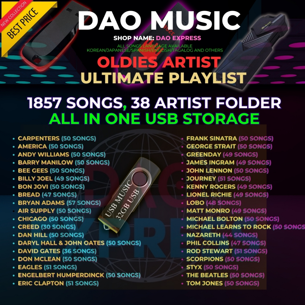OLDIES MUSIC | USB FLASHDRIVE / MEMORY CARD WITH SONGS MUSIC + OTG ...