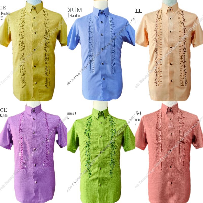 Embroidered Polo Barong Julia & Miyaki Fabric High Quality Standing ...
