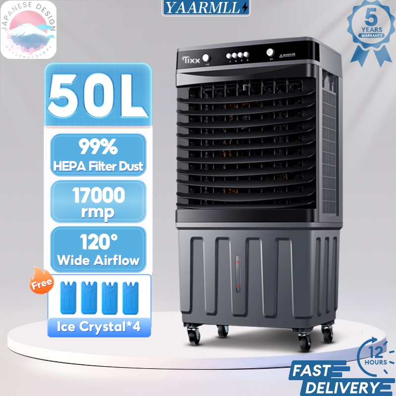 Tixx Air Cooler Fan Portable Aircon 40/50/70L Super Cold Wind Remote ...