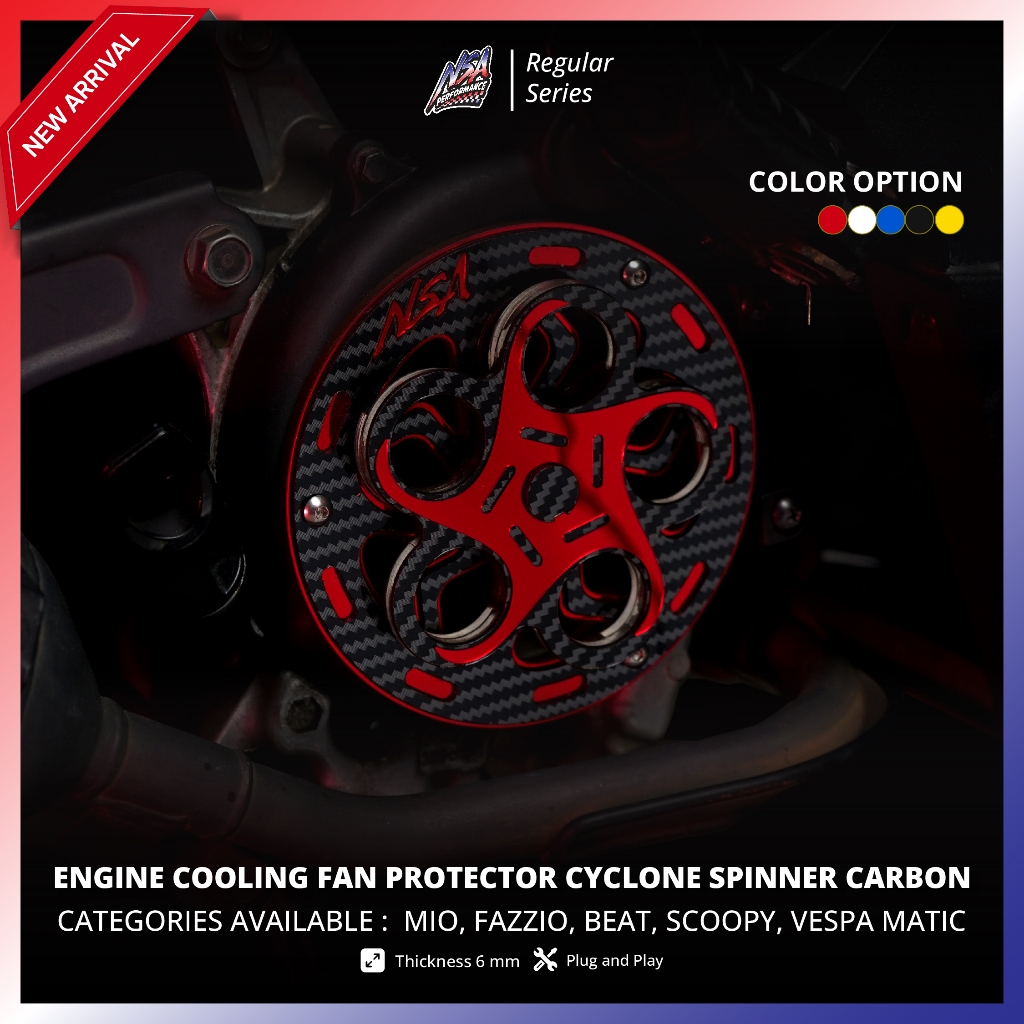 NSA SPINER FAN COVER - CYCLONE CARBON SERIES | UNIVERSAL [BEAT/SCOOPY ...