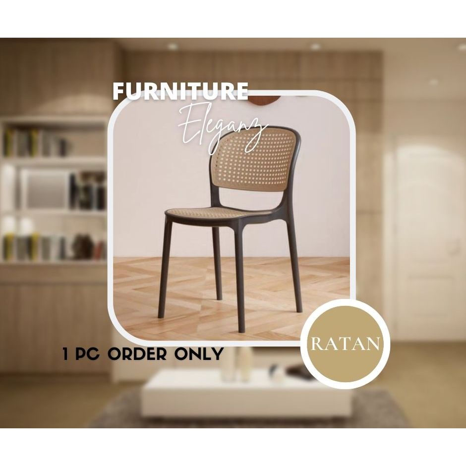 SOLIHIYA Dining Chair Home Rattan Chair Vine woven plastic chair ...