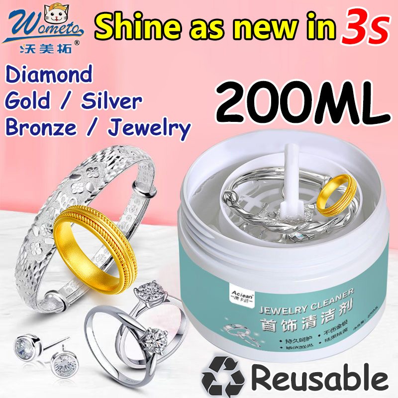 200ML Gold and Silver Cleaner Liquid Jewelry Cleaner Suitable for Ring ...