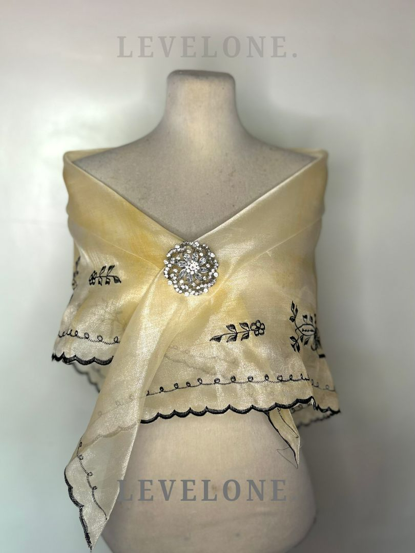 Filipiniana Alampay (Embroidered) - Beige | Shopee Philippines