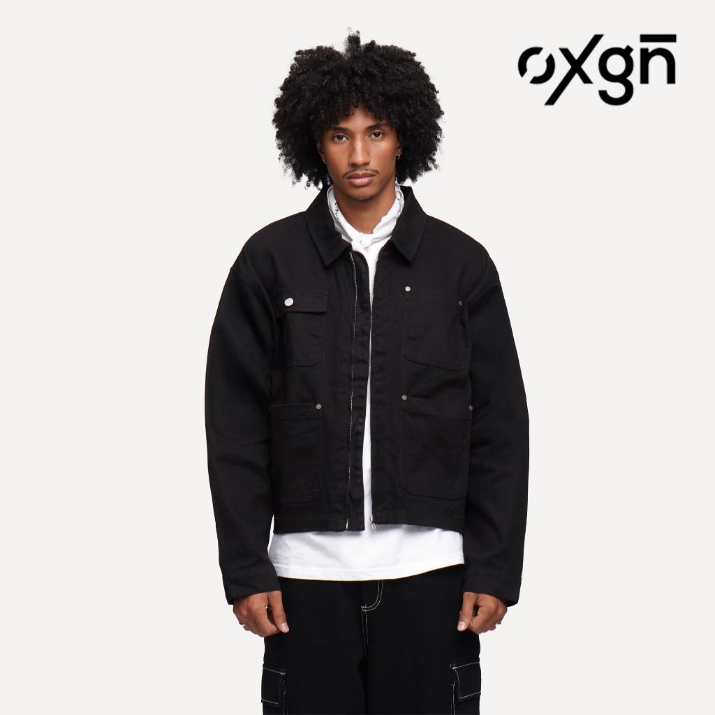 OXGN Workwear Jacket For Men (Black/Khaki) | Shopee Philippines