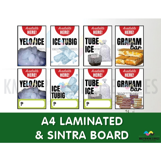 Available Here YELO/ICE, ICE TUBIG, TUBE ICE, GRAHAM BAR Signages ...