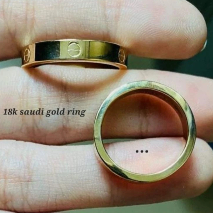 ️COD & SPayLater 18K SAUDI GOLD -wedding ring / couple ring / casual ...