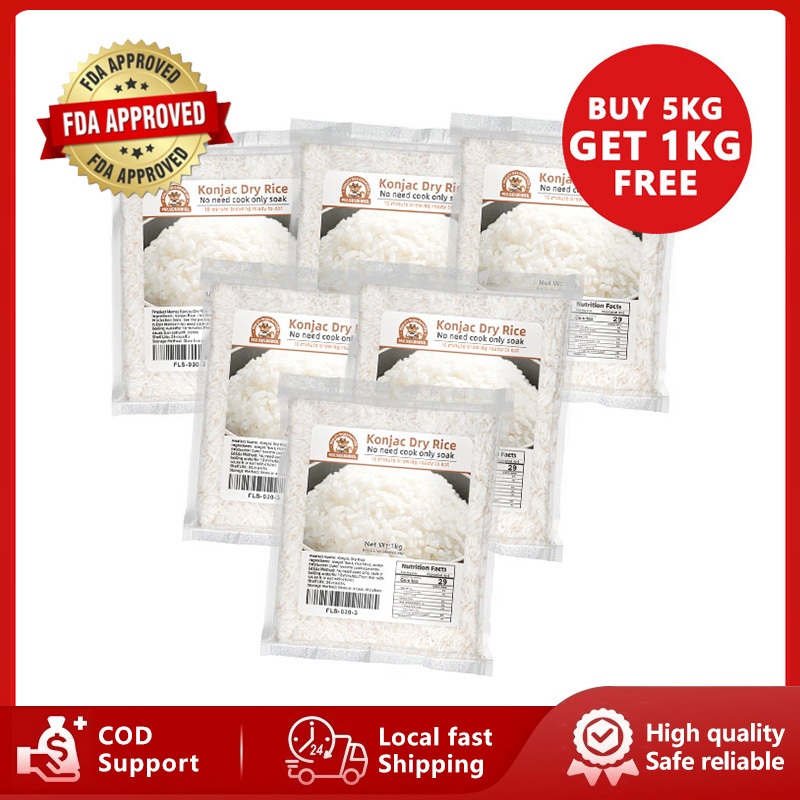 Buy 5 Get 1 FREE (6KG) - Shirataki Dried Rice (5KG+1KG) | Shopee Philippines
