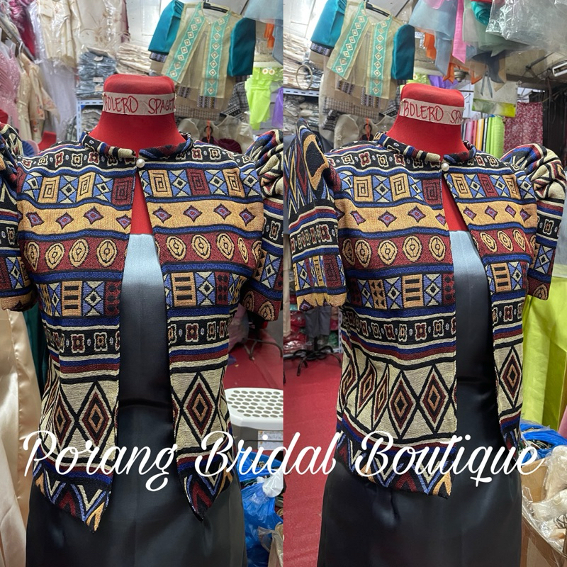 Full Ethnic Bolero with Inner Dress(Set), Modern Filipiniana, Modern ...