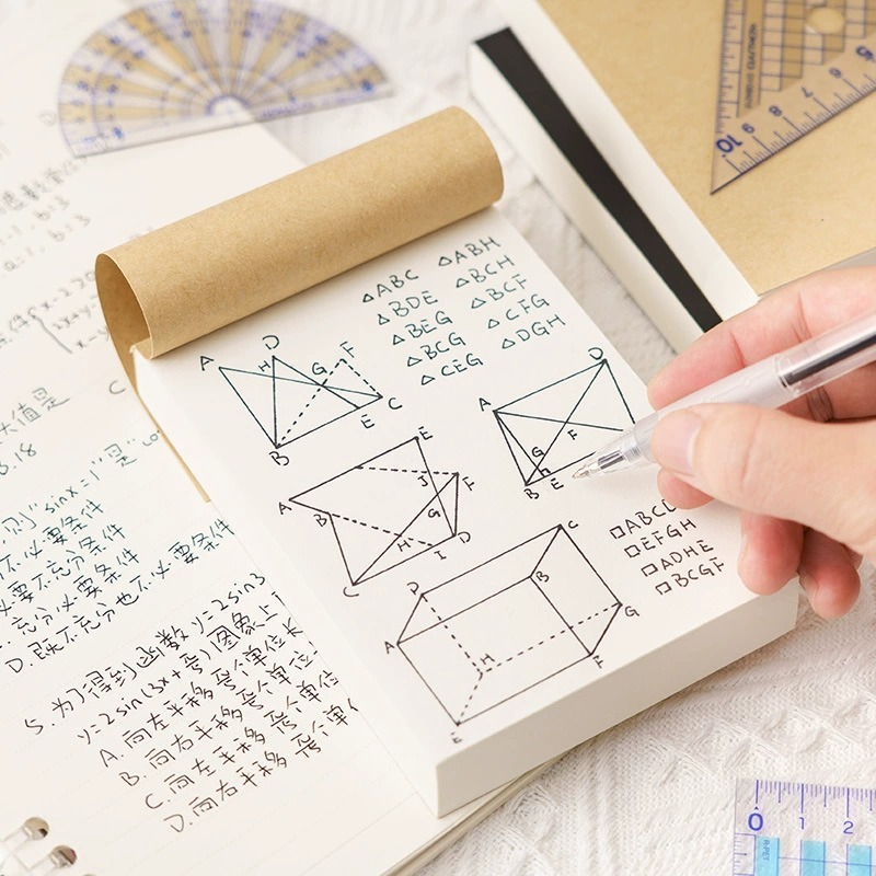 Thickened Blank Page Kraft Cover Notebook Math Draft Paper Exercise ...