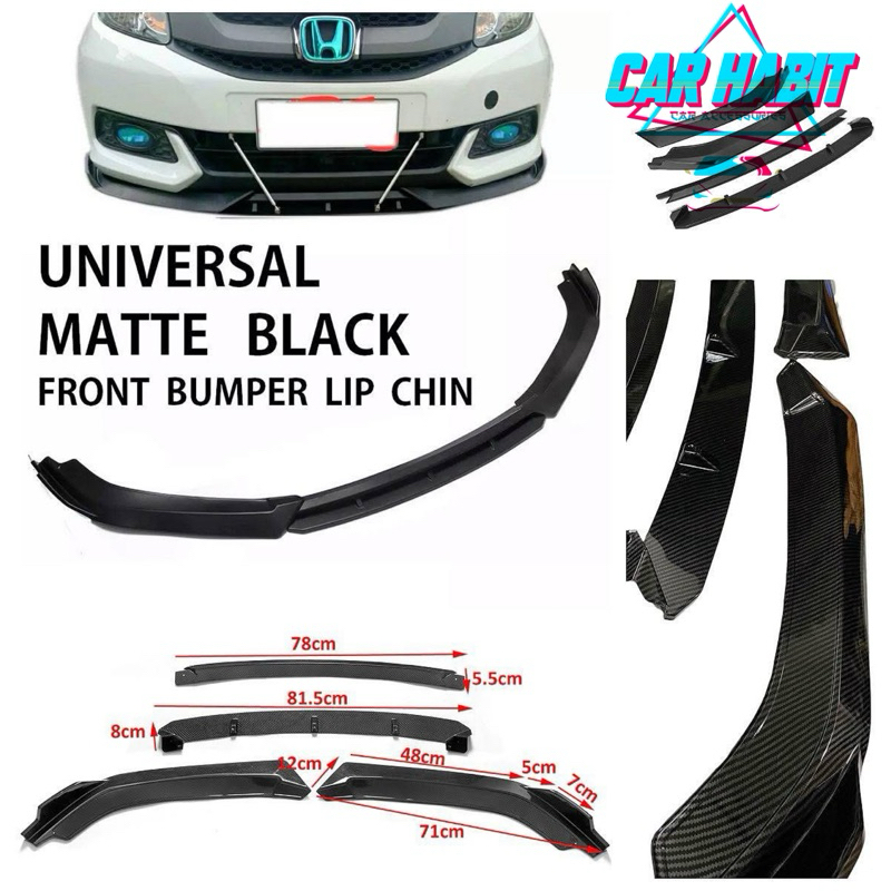 Car Universal Bumper Front Chin Double Blade | Shopee Philippines