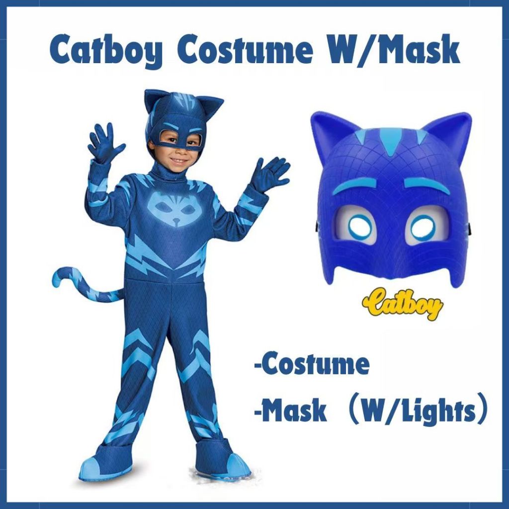 Catboy Costume for Kids (Ages 1-8 Years) Green Superhero Dress-Up ...