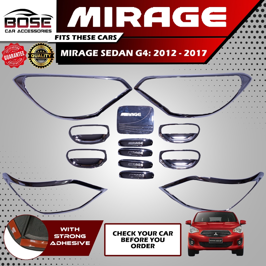 Mitsubishi Mirage G4 Sedan Garnish Cover Set Chrome 2012 - 2017 Mirage ...