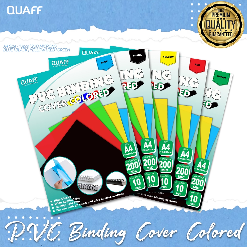 10pcs Quaff PVC Binding Cover 200micron A4 | Shopee Philippines