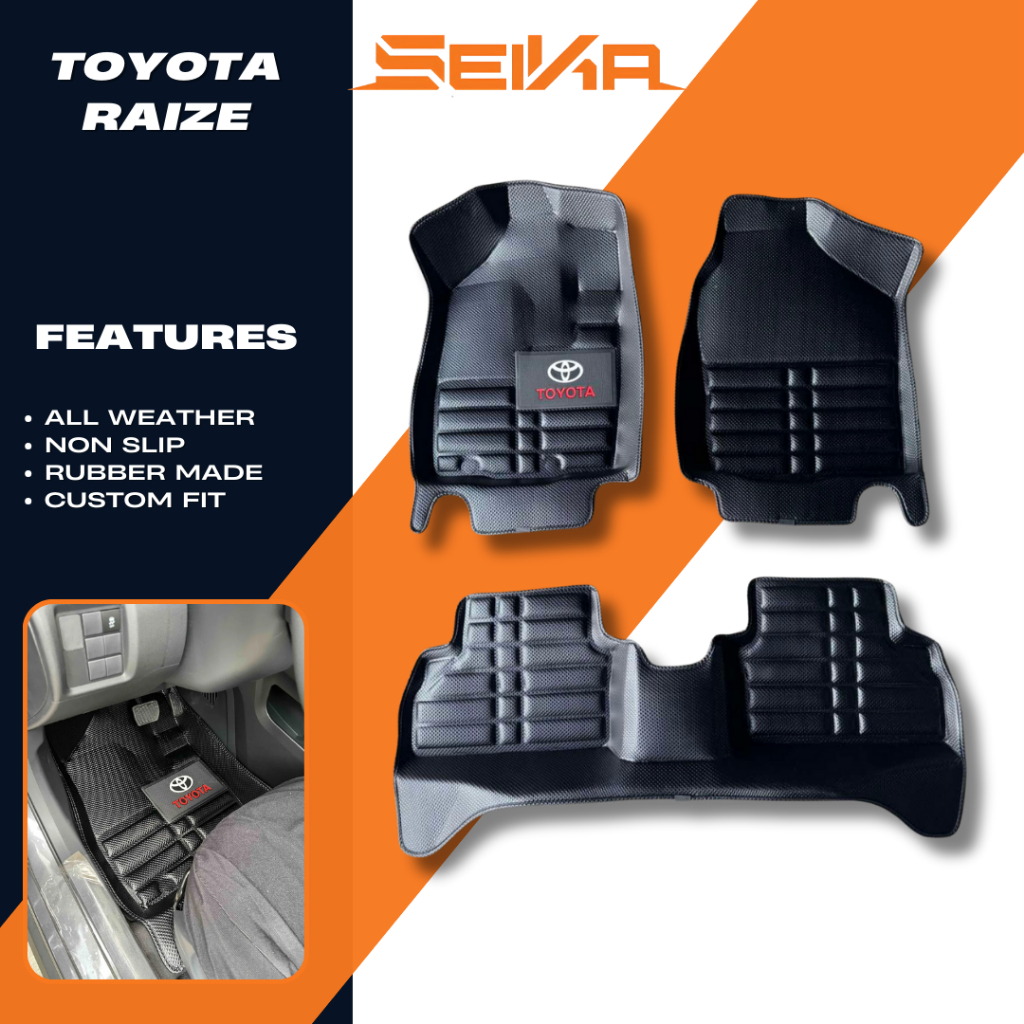 Toyota Raize car mat 2021-2024 Premium Diamond Deep Dish car Matting ...