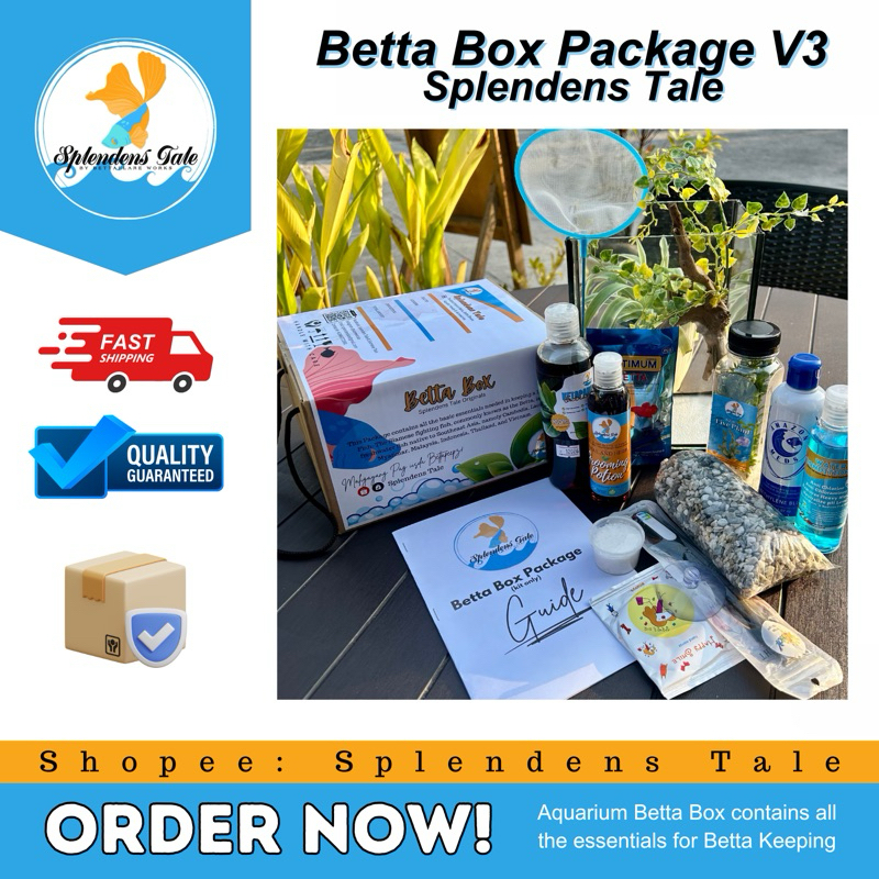 Betta Box Package Version 3 Betta Fish Starter Kit Aquarium Needs Nano ...