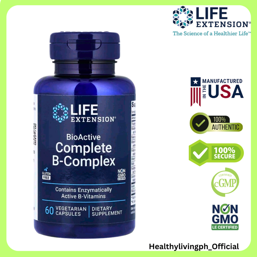 Life Extension BioActive Complete B-Complex, 60 Vegetarian Capsules ...