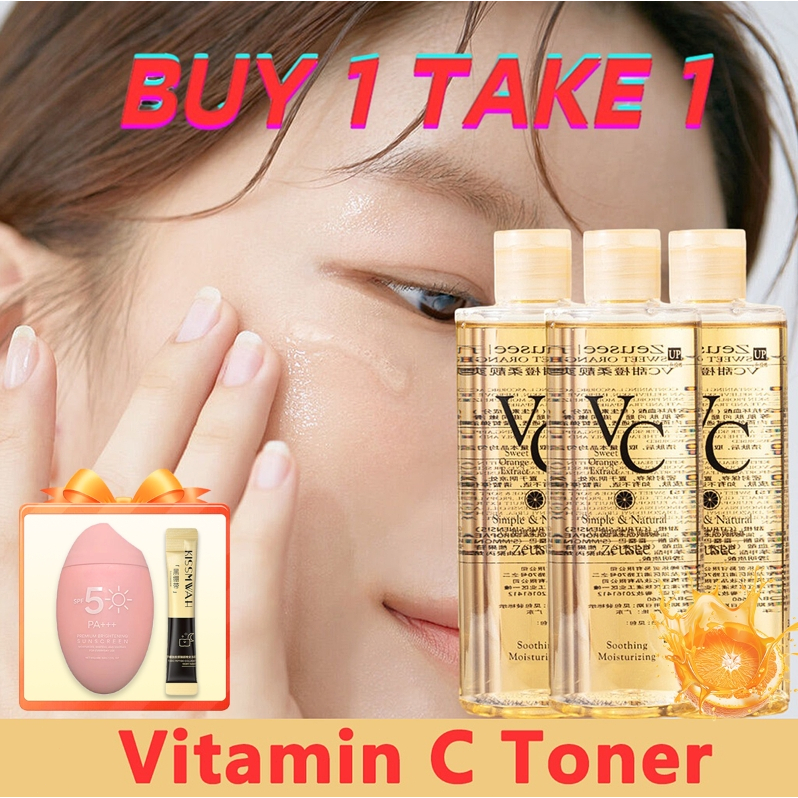 【BUY 1 TAKE 2】500ML Vitamin C Toner And SPF50 Face Sunscreen Sunblock ...