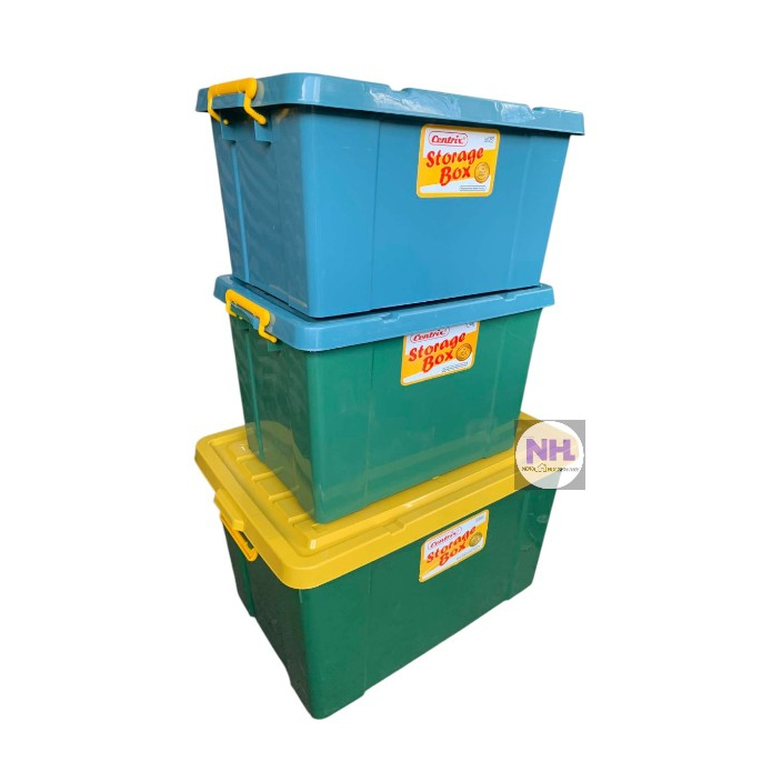200 liters CENTRIX STORAGE BOX WITH SIDE CLIP LID COVER AND WHEELS/box ...