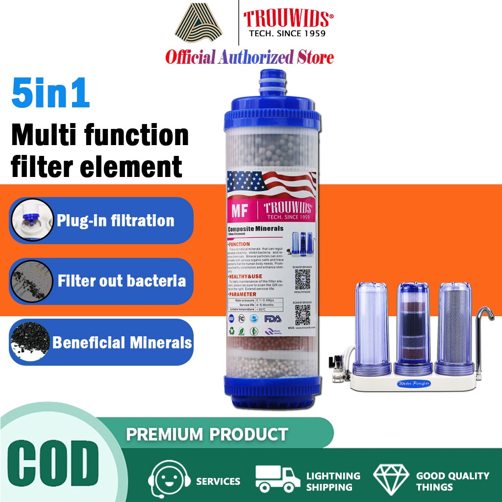 TROUWIDS 5 in 1 10 Inches Mineral Stone Water Filter Cartridge ...