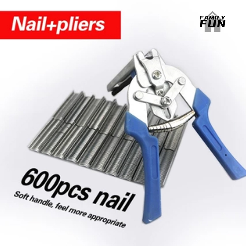 Hog Ring Plier Tool and 600pcs M Clips Staples Chicken Mesh Cage Wire ...