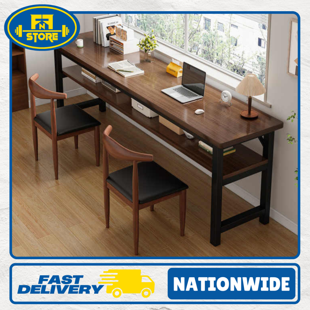 Aesthetic Computer Table 2 Layer Long Desk Table Home Office 100-160cm ...