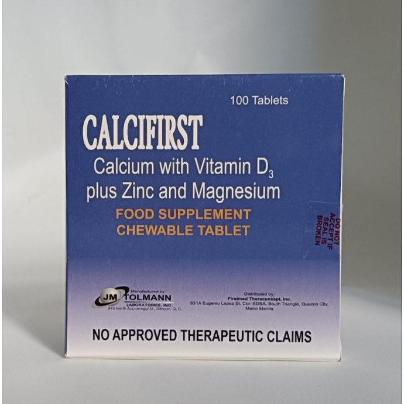CALCIFIRST Calcium with Vitamin D3 + Zinc & Magnesium CHEWABLE 100 ...