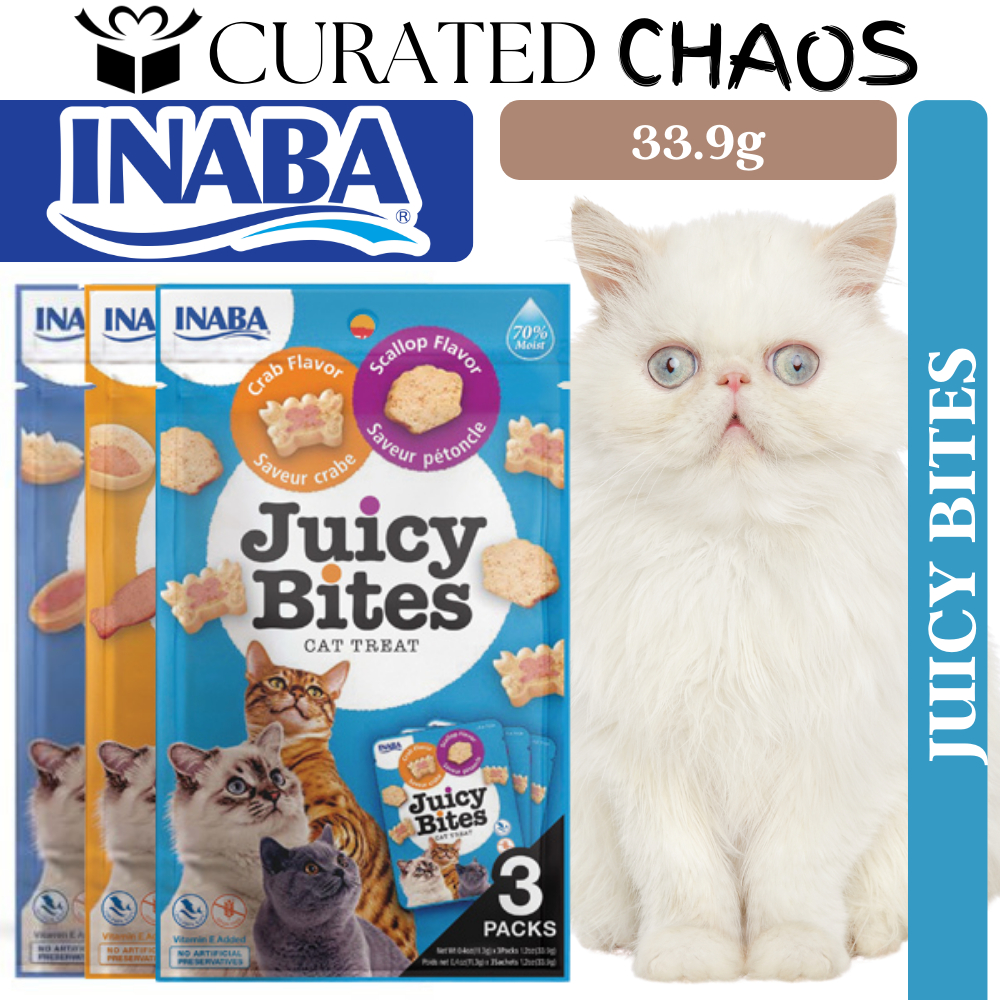 Inaba Juicy Bites Cat Treats 33.9g – Chicken, Tuna, Clam, Crab Soft ...