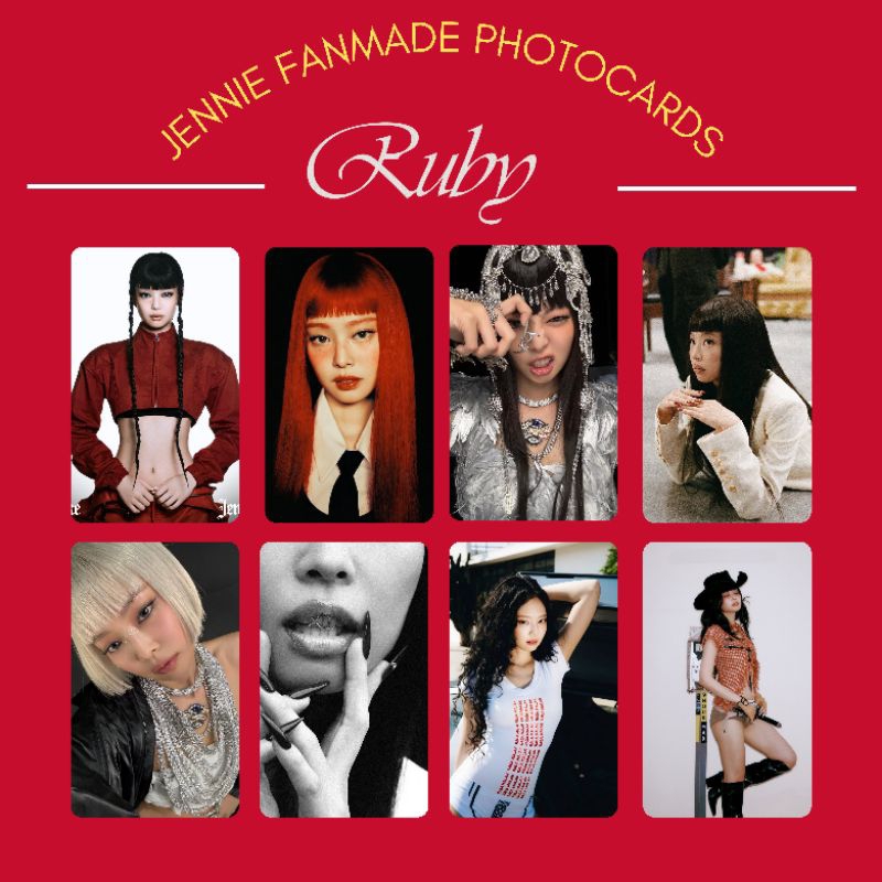 [NEW] • JENNIE KIM PHOTOCARDS FROM ALBUM 'RUBY' 8PCS (300gsm paper ...