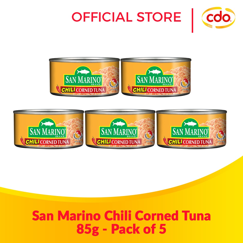 SAN MARINO Chili Corned Tuna 85g - Pack of 5 | Shopee Philippines