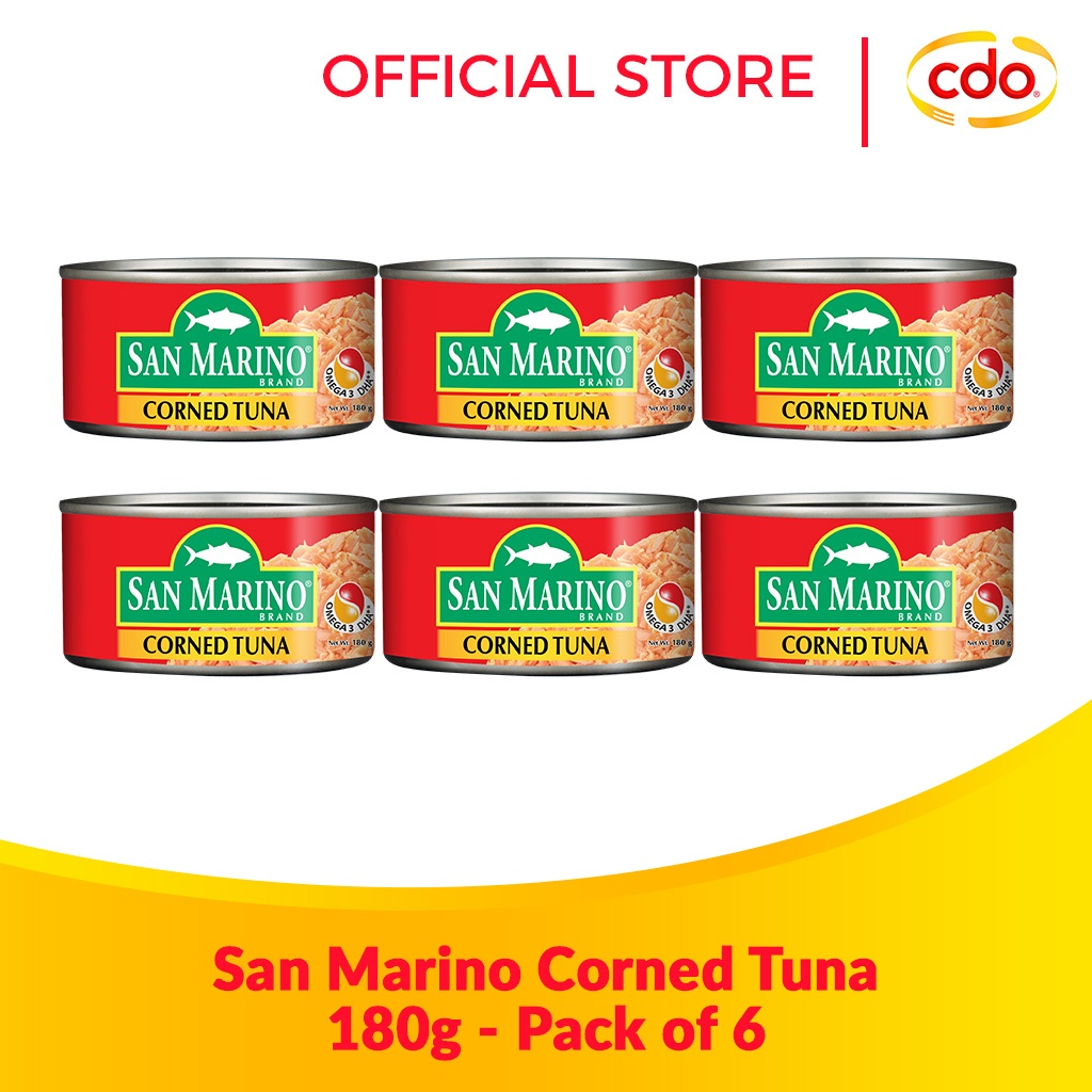 SAN MARINO Corned Tuna 180g - Pack of 6 | Shopee Philippines