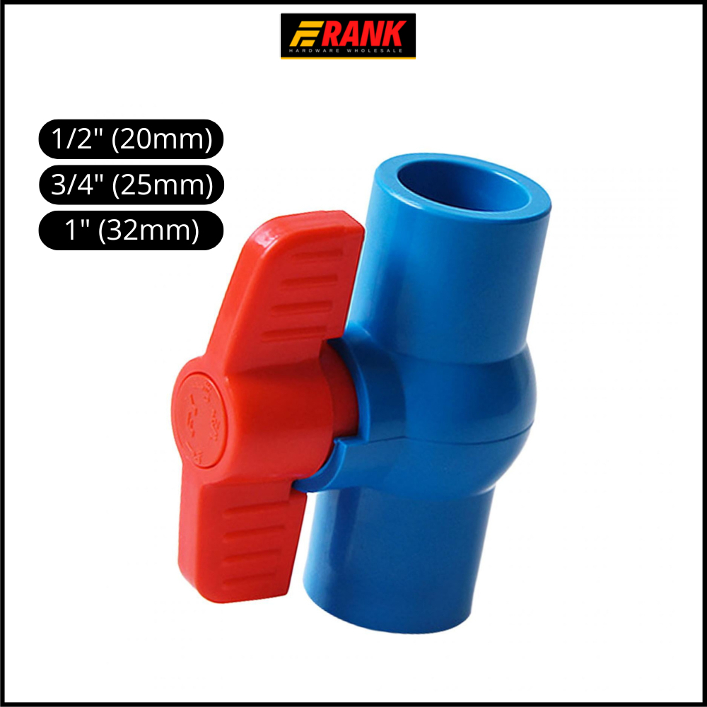 PVC Blue Fittings 1/2 '' 3/4 '' 1'' Pvc Ball Valve Plain Frank Hardware ...