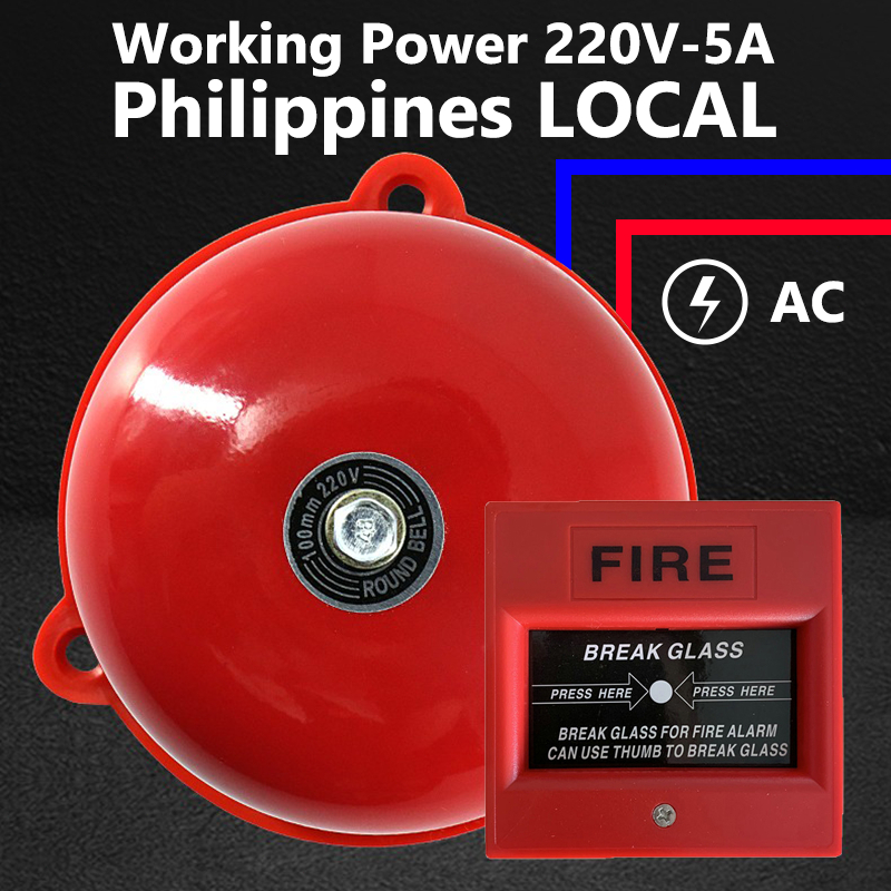 Fire Alarm Bell 4"/6"/8"/10"/12" Manual Switch Home Safe Mall Office ...