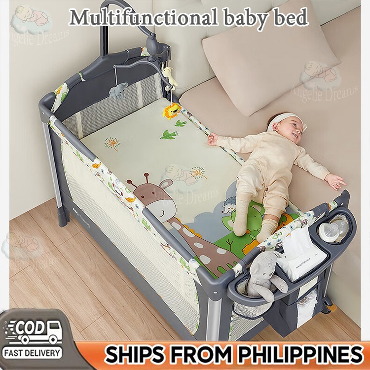 Baby Crib With Free Mosquito Net Crib Mobile Liftable 2 Layer Stitching ...