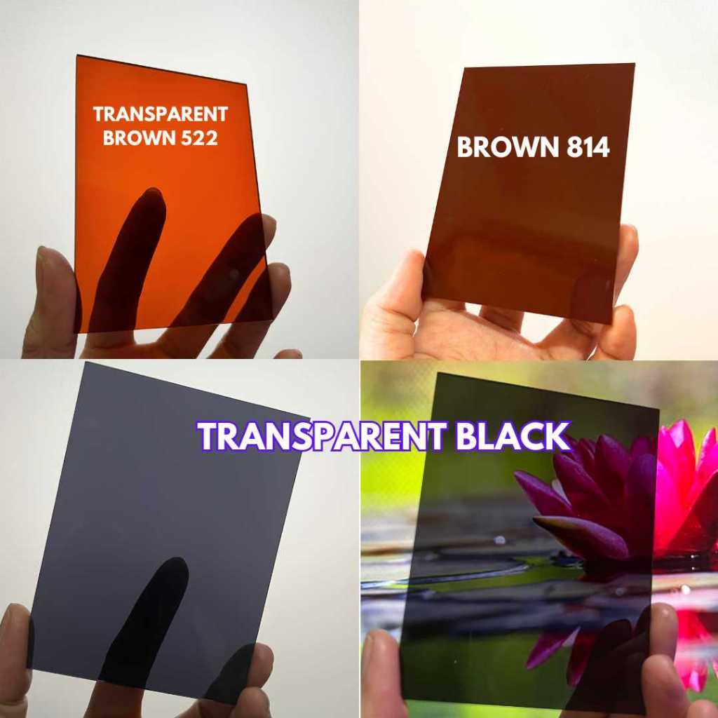 Transparent Brown Black and Opaque Acrylic Sheet 3mm [Set 3] Precut ...