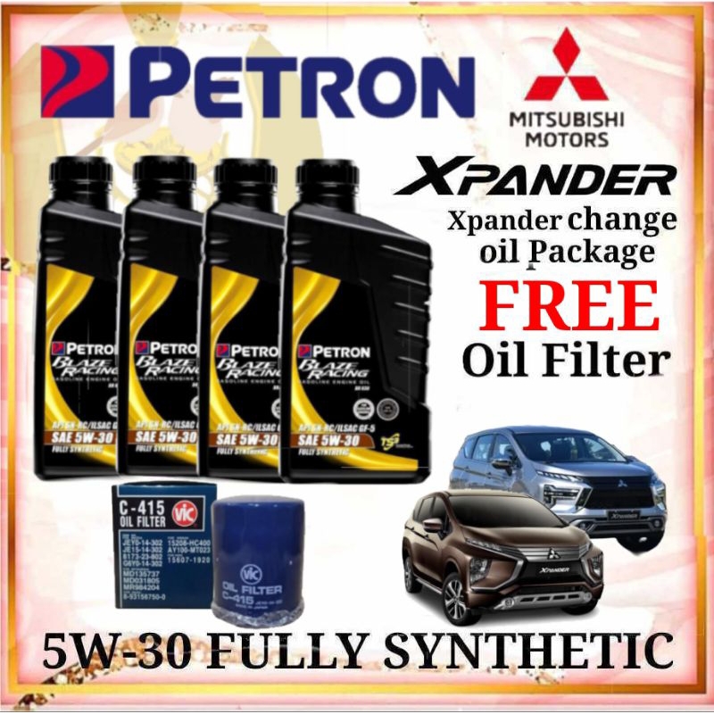 Mitsubishi Xpander C-415 Change Oil Bundle Set Petron 5W-30 Fully ...