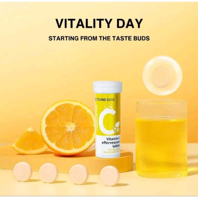 999 Young Basic Vitamin C Effervescent Tablets 40g/pcsx10pcs | Shopee ...