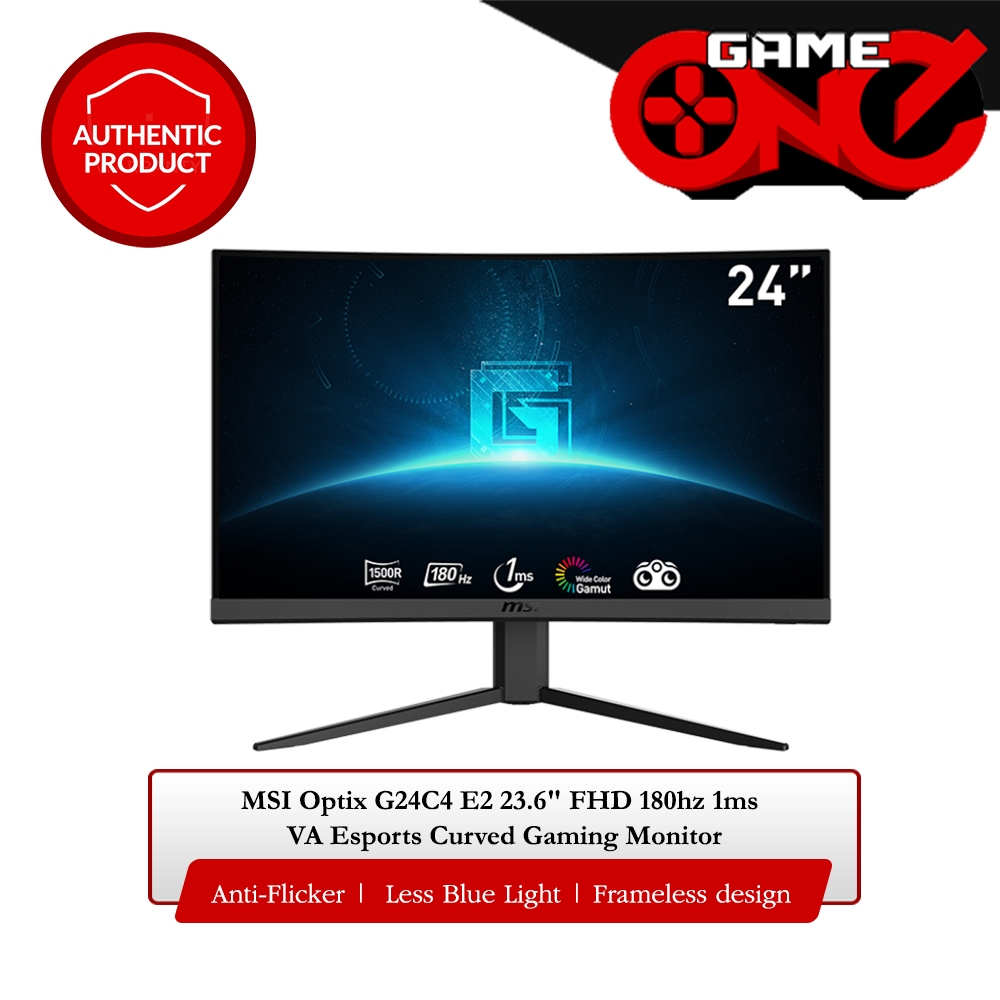MSI Optix G24C4 E2 23.6" FHD 180hz 1ms VA Esports Curved Gaming Monitor ...