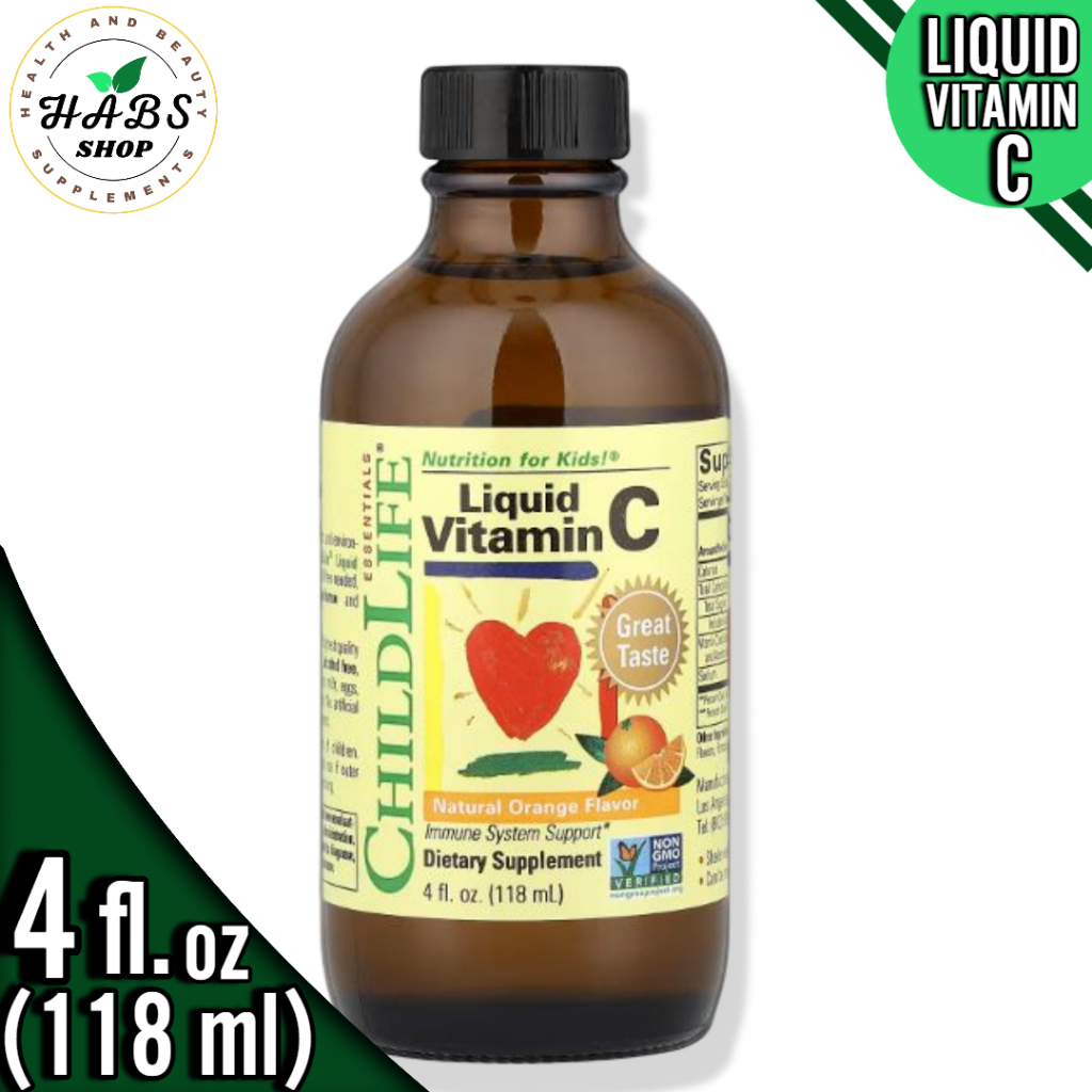 ChildLife Essentials, Liquid Vitamin C, Natural Orange, 4 fl oz (118 ml ...